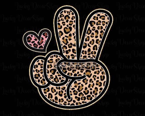 Leopard Peace Sign Clip Art