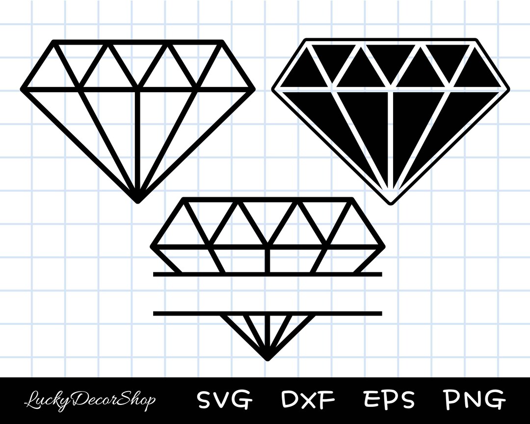 Diamond SVG, Diamond Cut Files, Diamond Monogram, Instant Download ...