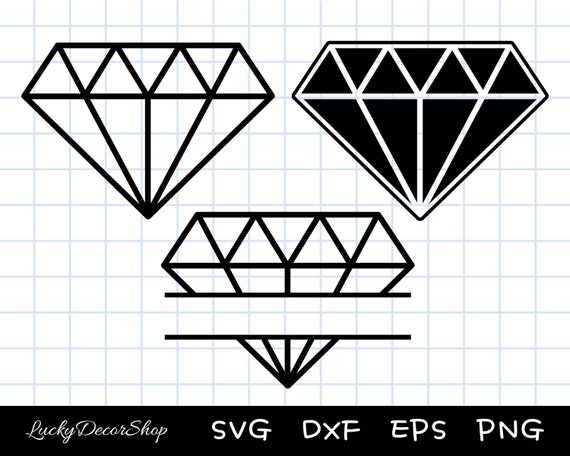 Diamond SVG Diamond Cut Files Diamond Monogram Instant - Etsy