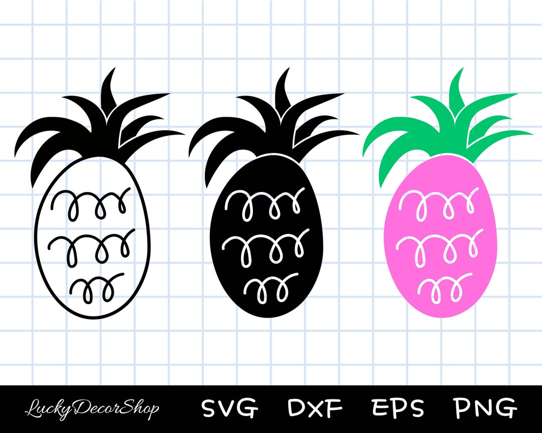 Ananas SVG, Ananas Schnittdatei, Ananas Clipart, Tropisch, Kontur ...