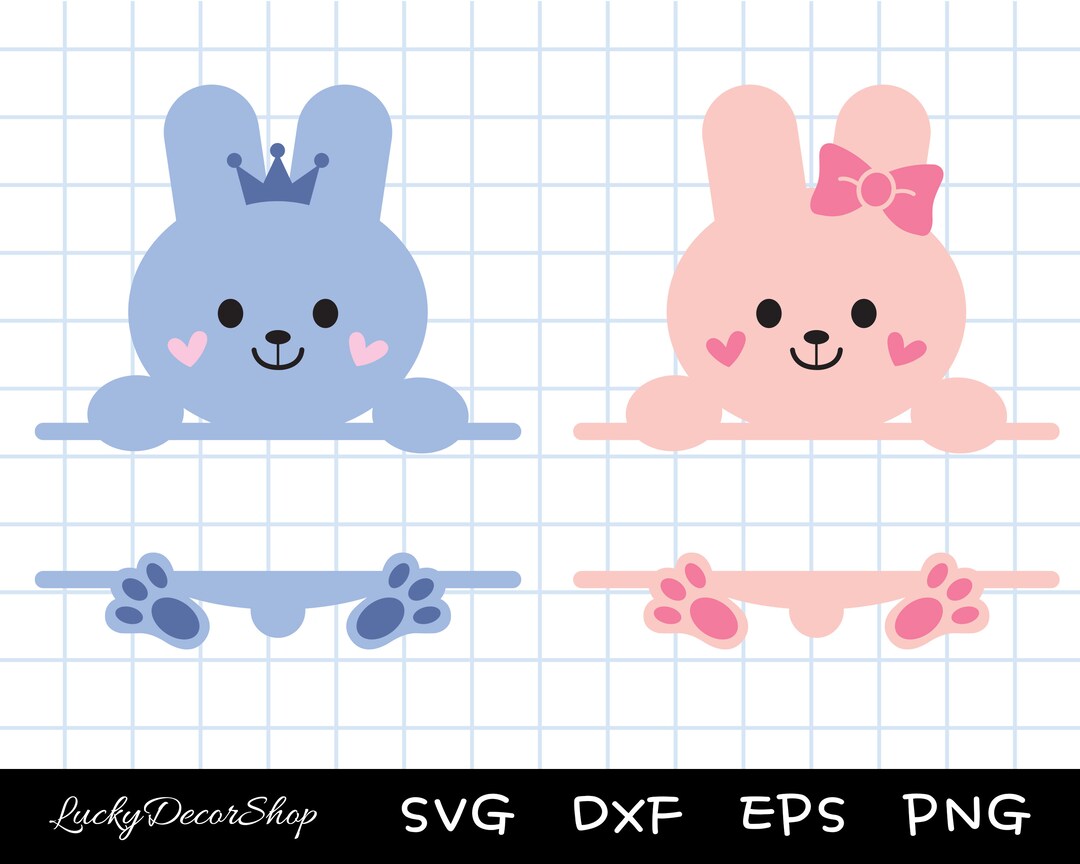 Rabbit Easter Svg, Bunny Name Svg, Monogram Frame Svg, Bunny Svg ...