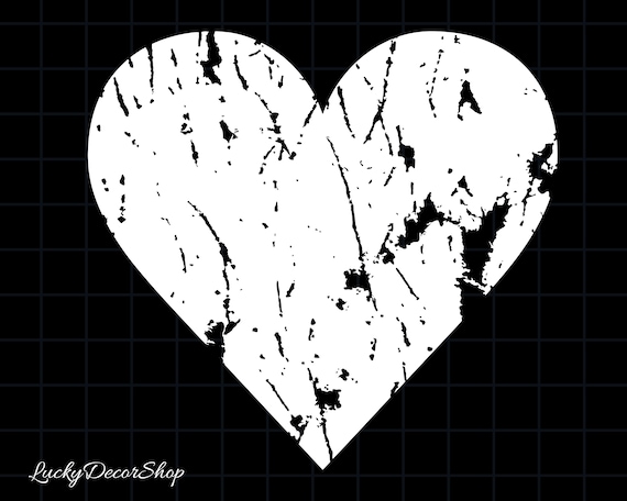 Heart Cut Files Heart Grunge Vector Distressed Heart Silhouette ...