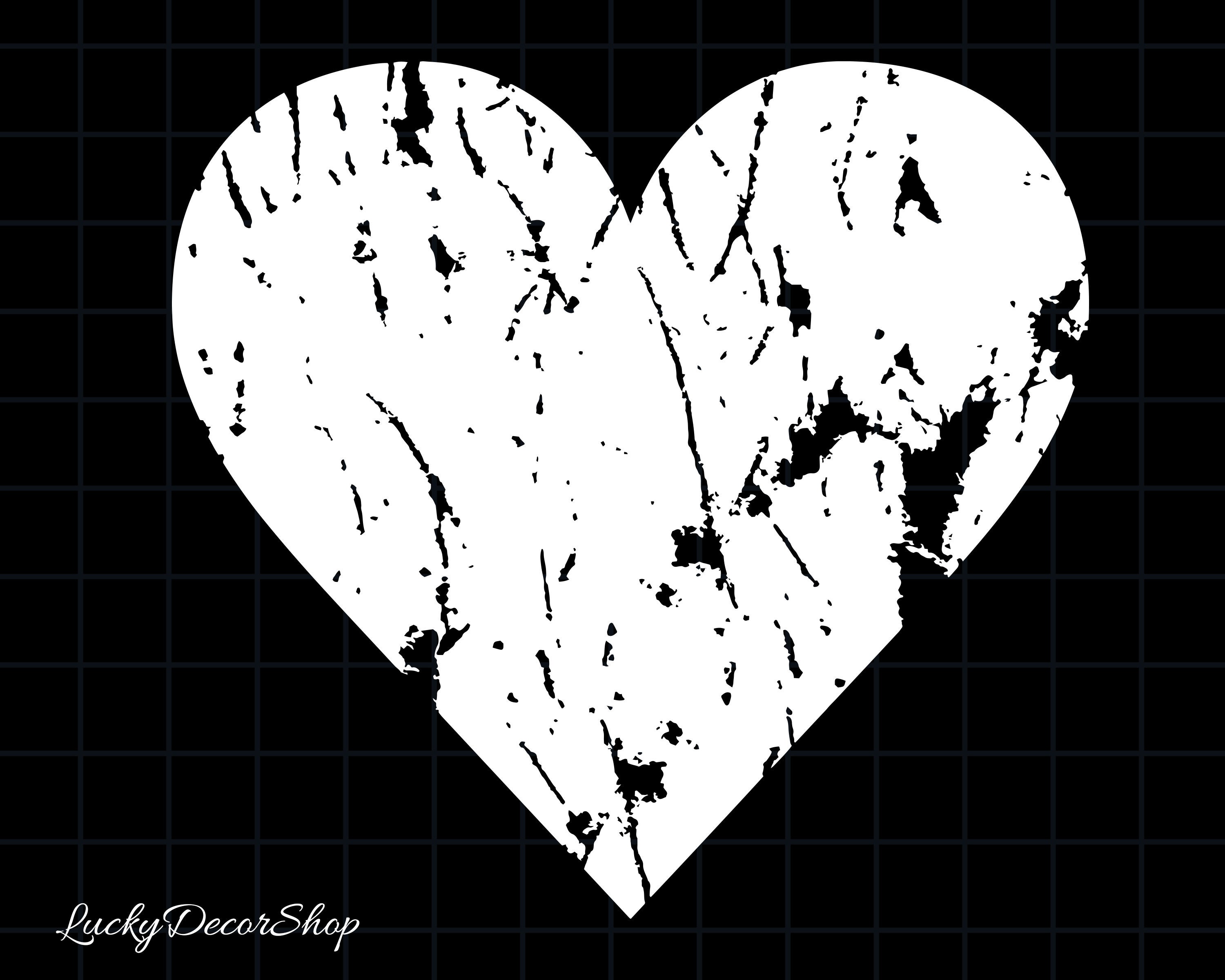 Distressed Heart SVG Grunge Heart SVG Heart Cut Files | Etsy