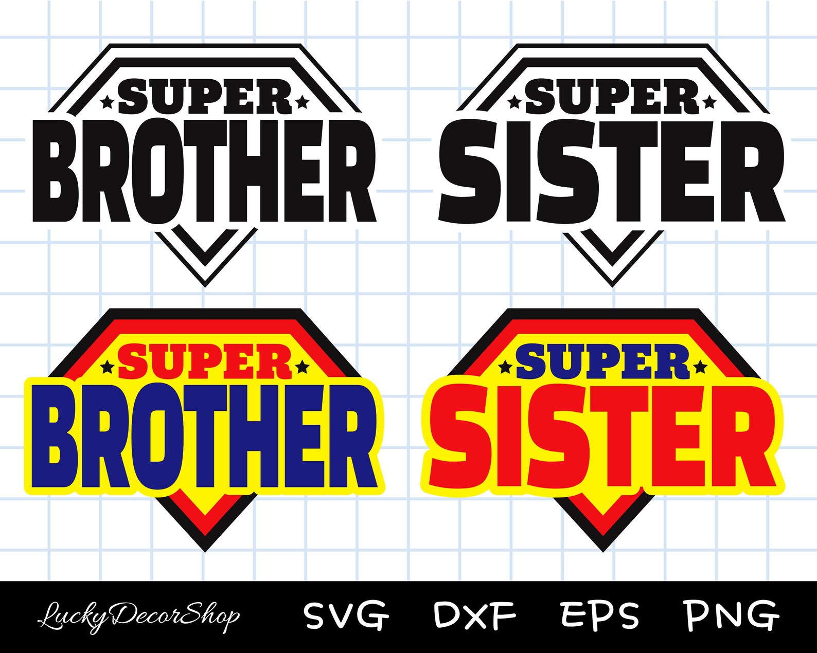 SUPER Brother Svg SUPER Sister Svg Brother Svg Sister Svg | Etsy