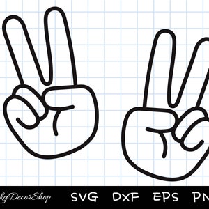 Peace Sign Hand SVG Clipart: Cut Files for Cricut, Silhouette (digital ...