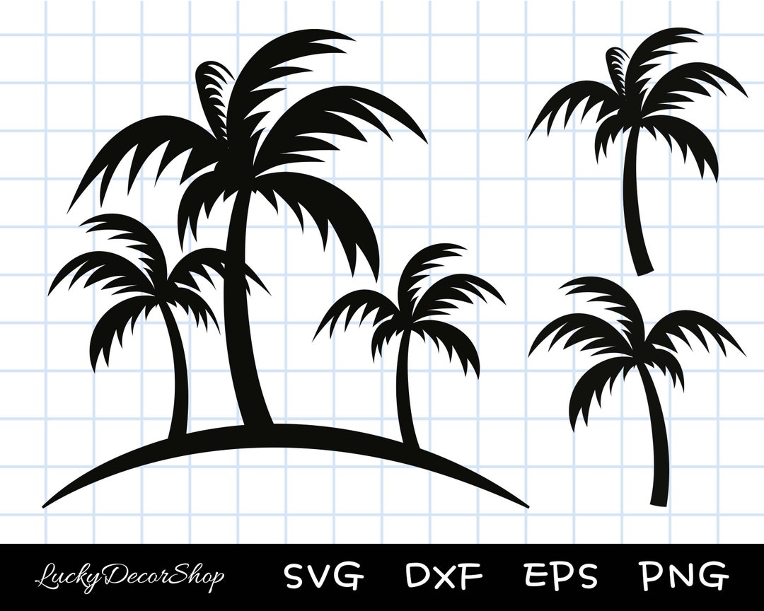 Palm Tree Svg, Cut Files, Silhouette, Cricut, Cut File, Svg, Dxf, Eps ...