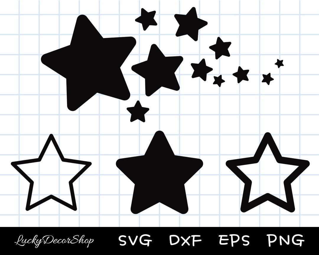Star Svg, Star Clipart, Star PNG, Star Cut Files, Star Outline SVG ...