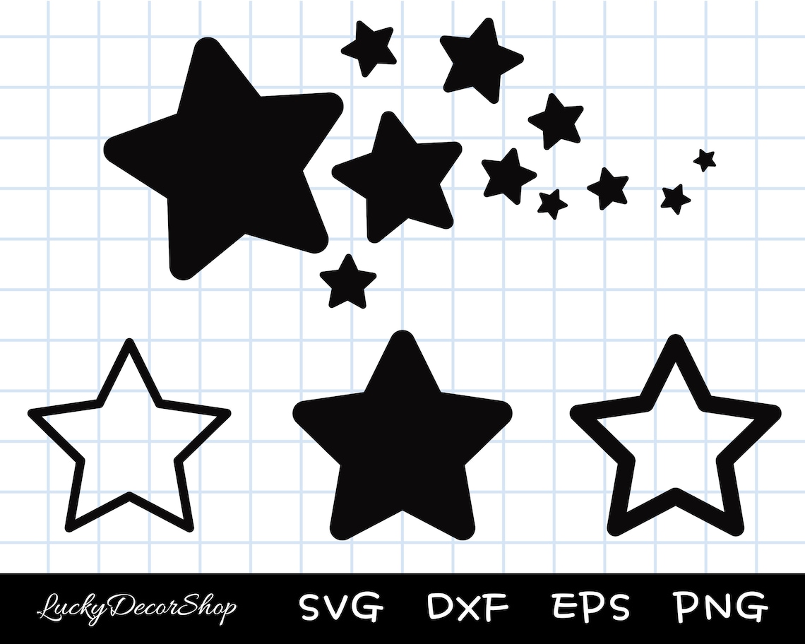 Star Svg Star Clipart Star PNG Star Cut Files Star Outline - Etsy