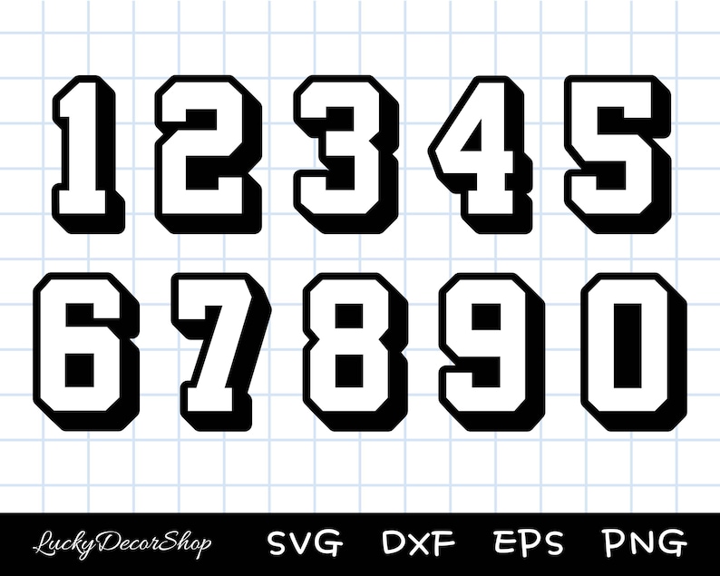 Numbers SVG Sport Numbers SVG 0-9 SVG Numbers Cut Files - Etsy