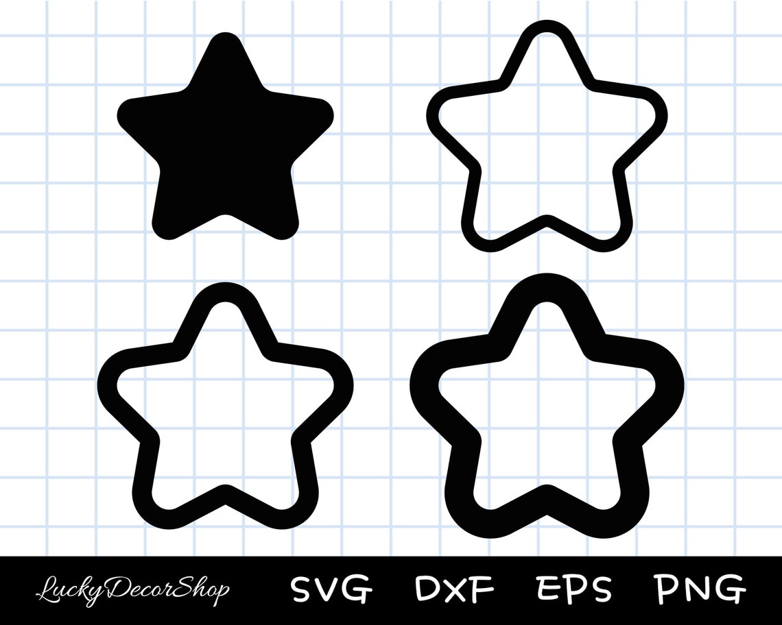Star Svg Star Clipart Star PNG Star Cut Files Star Outline - Etsy