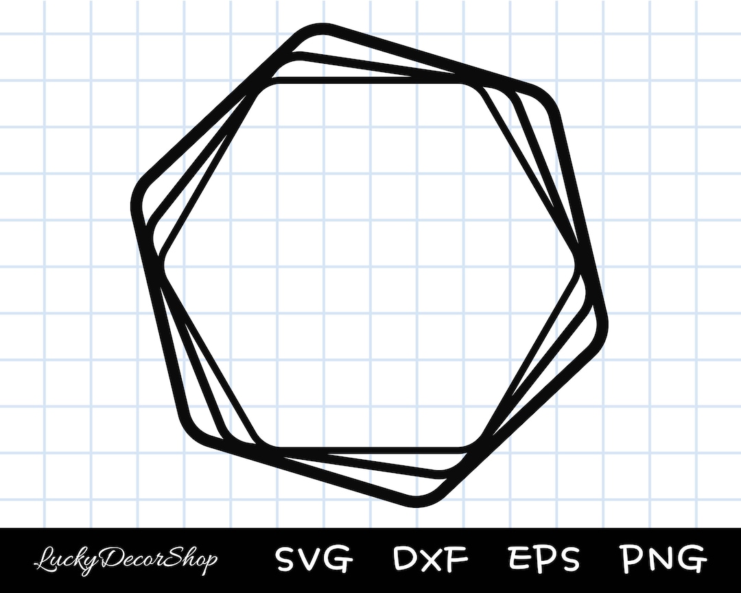Frame SVG, Hexagon Frame, Geometric Frame, Cut Files, Silhouette ...