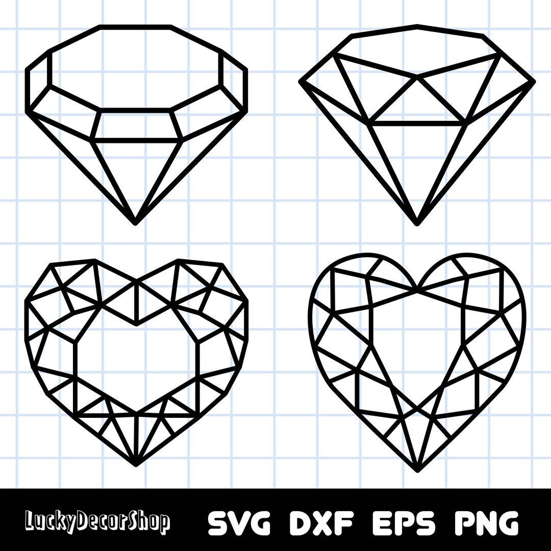 Diamond SVG, Diamond Cut Files, Jewelry, Wedding Diamond SVG, Diamond ...