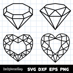 Diamond SVG, Diamond Cut Files, Jewelry, Wedding Diamond SVG, Diamond ...