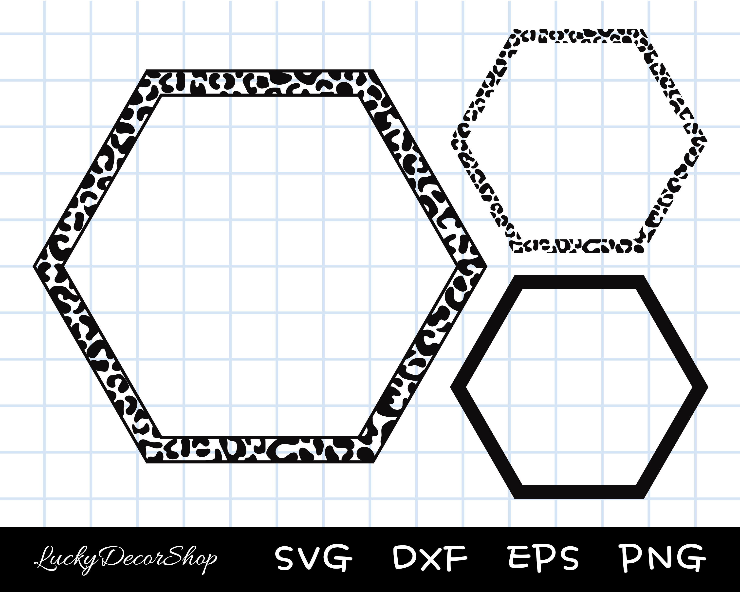 Hexagon Frame Svg Hexagon Leopard Frame Svg Border Svg - Etsy