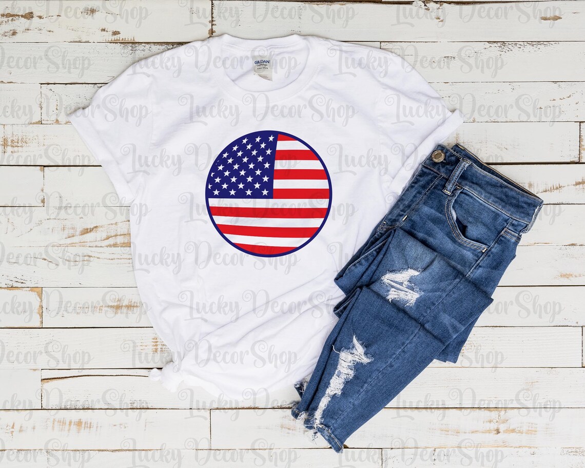 US Flag Circle SVG Circle United States of America Flag | Etsy