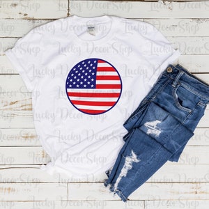 US Flag Circle SVG, Circle United States of America Flag, American Flag ...