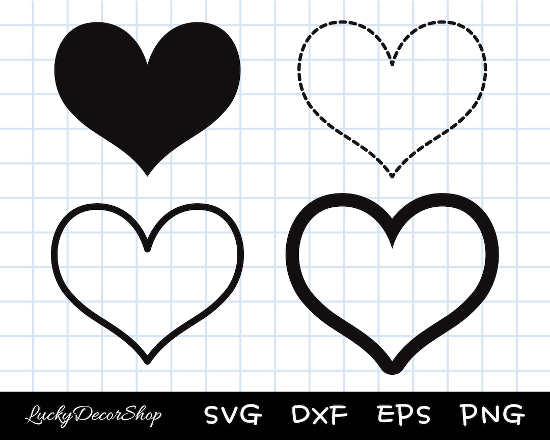 Heart Svg Bundle, Heart Outline Svg, Heart Svg, Heart Cut File ...