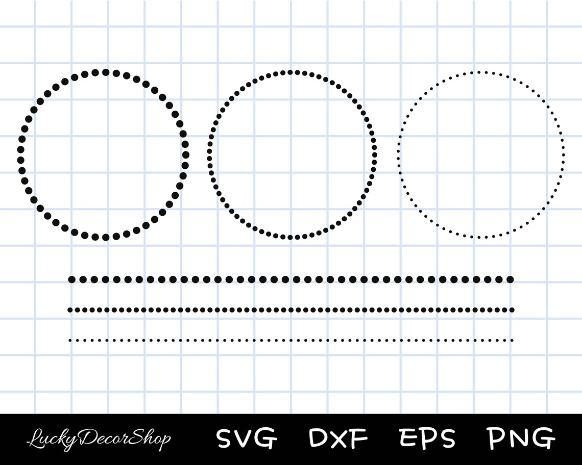 Dotted Circle SVG Dotted Line SVG Circle Frames Svg Cut - Etsy