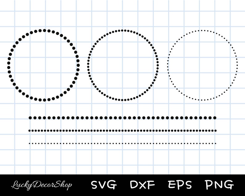 Dotted Circle SVG Dotted Line SVG Circle Frames Svg Cut - Etsy