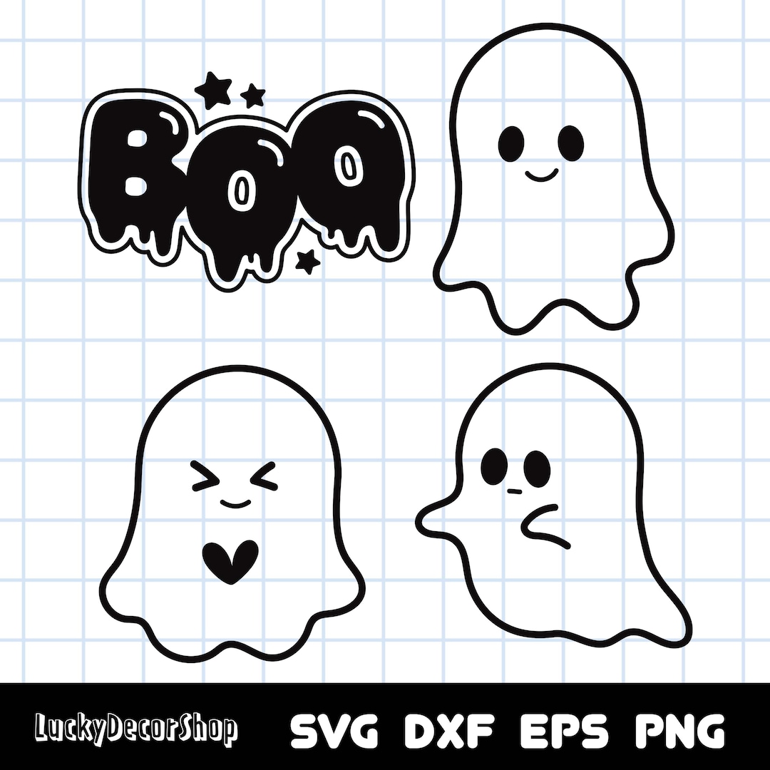 Halloween Ghost Svg, Cute Ghost Svg, BOO Svg, Cut Files, Silhouette ...