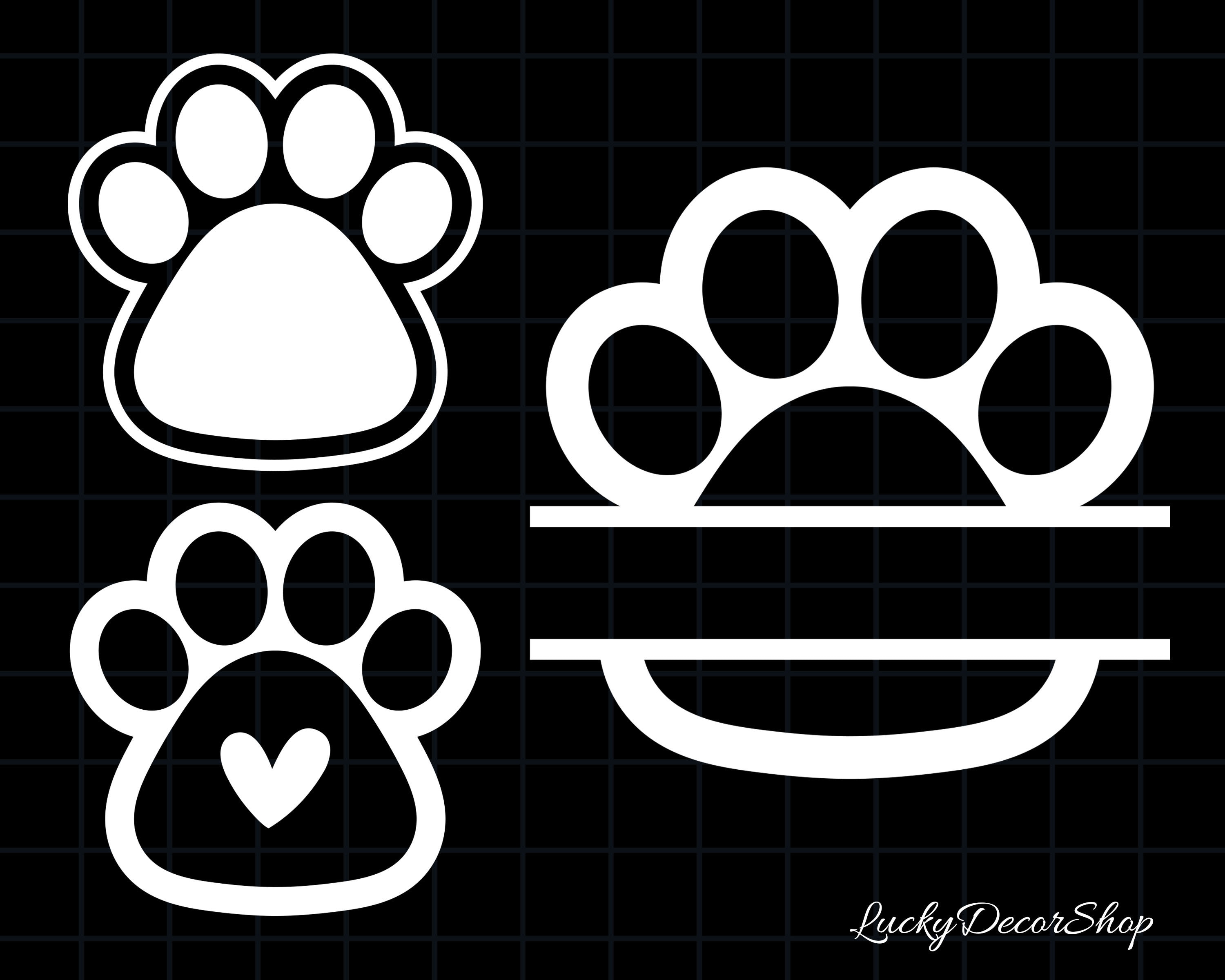 Paw Print Outline SVG: Animal Cut Files, Name Frame (digital Download ...
