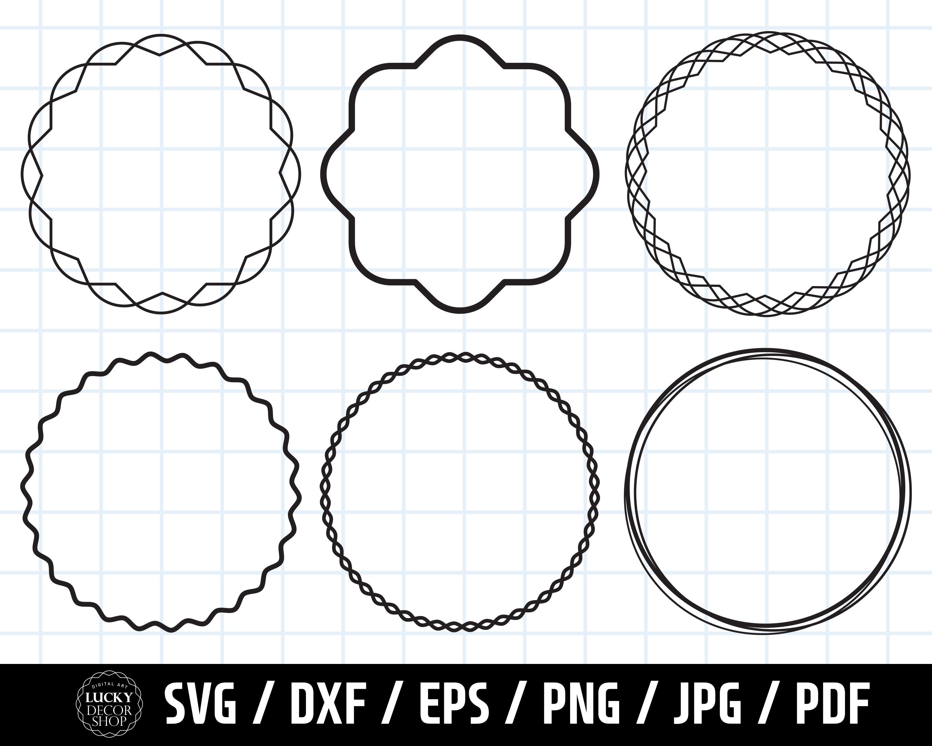 CIRCLE FRAME svg Circle svg Circle monogram svg Circle svg - Etsy España