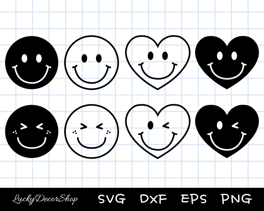 Smile Svg, Happy Face SVG, Smiley Face Clipart, Happy Svg, Silhouette ...