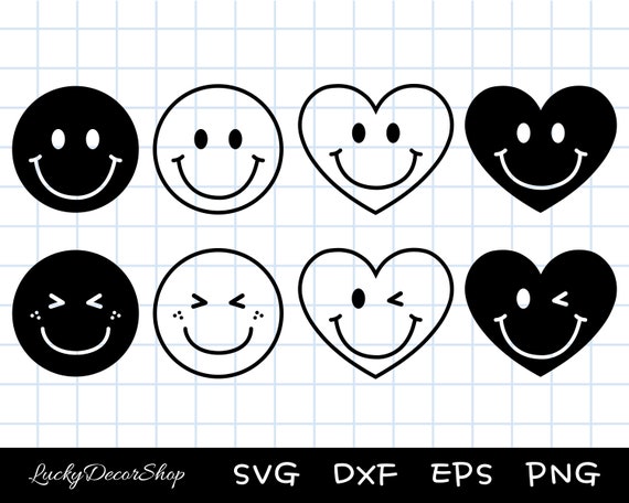 Smile Svg Happy Face SVG Smiley Face Clipart Happy Svg | Etsy