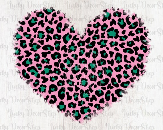 Leopard Heart Png Pink Leopard Heart Sublimation Designs | Etsy