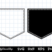 Shirt Pocket SVG, T-shirt Pocket Template Svg, Pocket Outline & Stamp ...