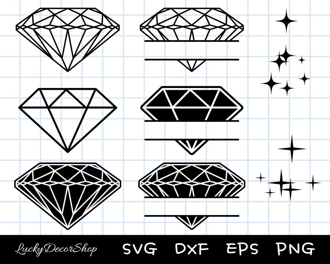 Diamond SVG, Diamond Cut Files, Diamond Clipart, Instant Download ...