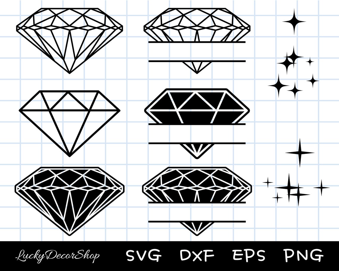 Diamond SVG Diamond Cut Files Diamond Clipart Instant - Etsy