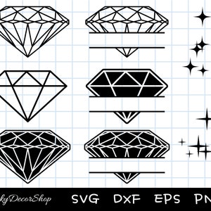 Diamond SVG, Diamond Cut Files, Diamond Clipart, Instant Download ...