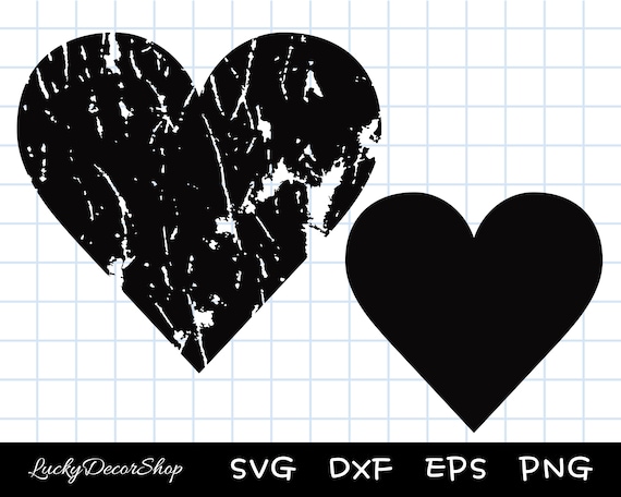 Distressed Heart SVG Grunge Heart SVG Heart Cut Files | Etsy