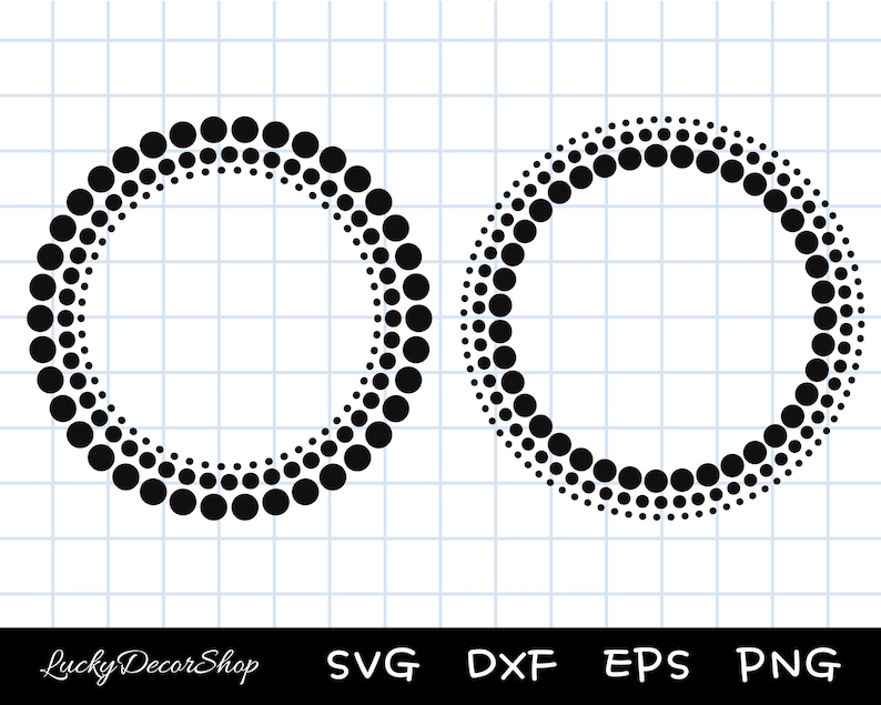 Dotted Circle Frame SVG Dotted Circle Clip Art Monogram - Etsy