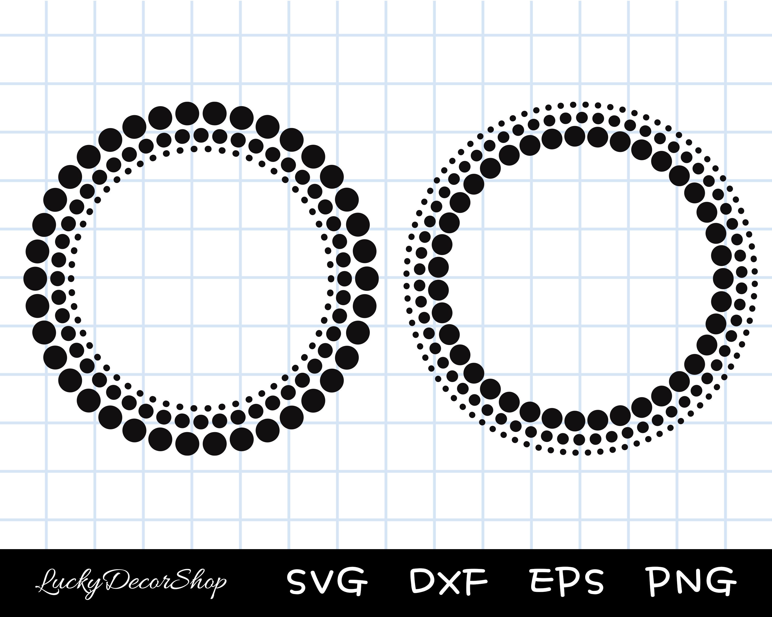 Dotted Circle Frame SVG Dotted Circle Clip Art Monogram | Etsy