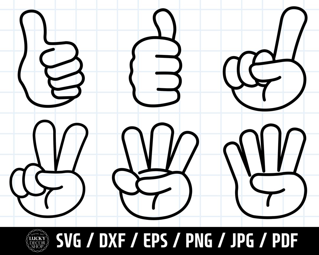 Finger Count SVG, Hand Count SVG, Hand Peace Sign, Hand Gesture Svg ...