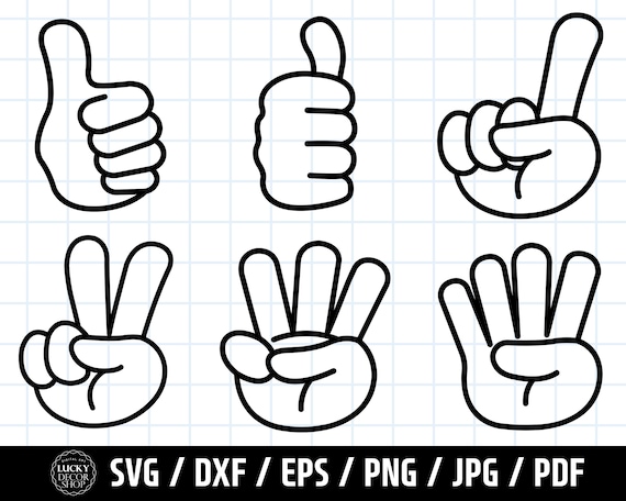 Finger Count SVG Hand Count SVG Hand Peace Sign Hand - Etsy