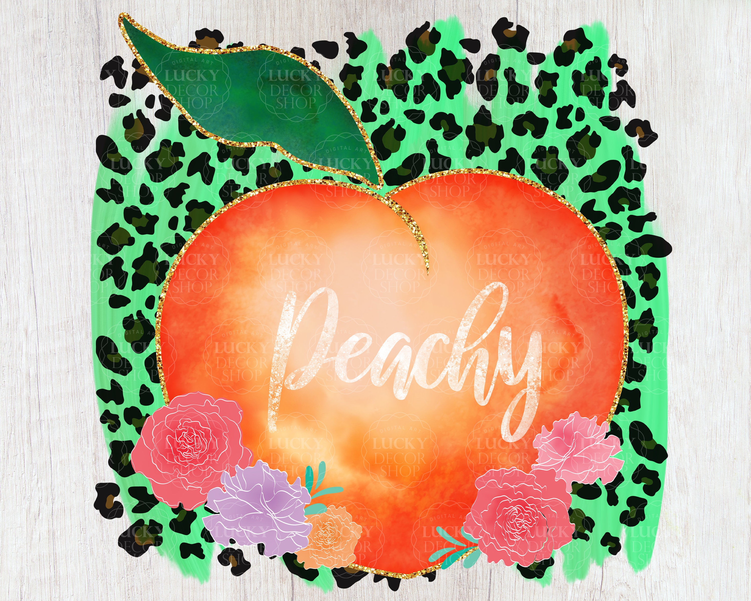 Peach PNG Sublimation File, DIGITAL DOWNLOAD, Leopard Peach ...