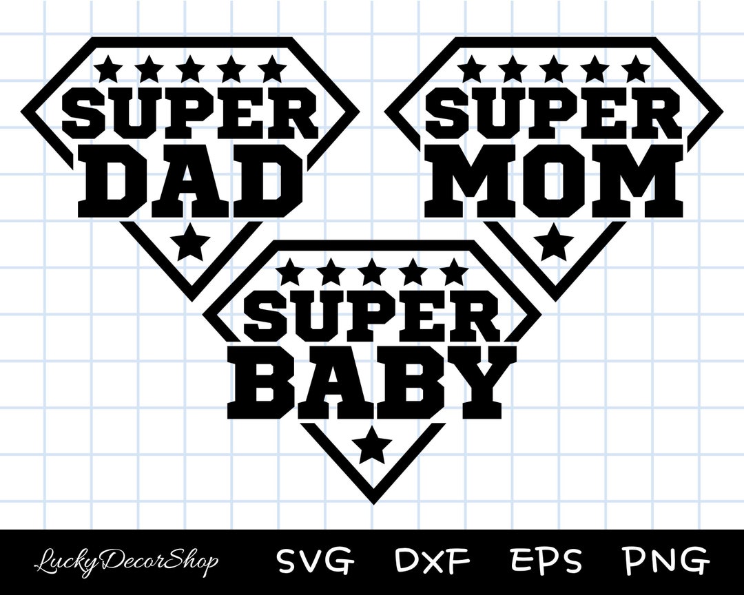 Superhero Family SVG Bundle, Super Family SVG, Super Dad, Super Mom ...