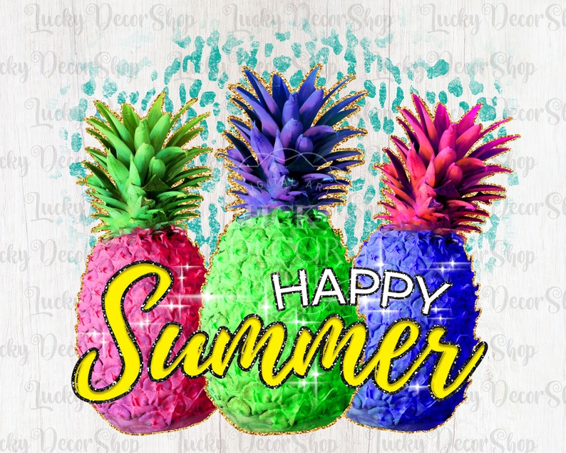 Summer Pineapple Design Happy Summer PNG Pineapple Png - Etsy