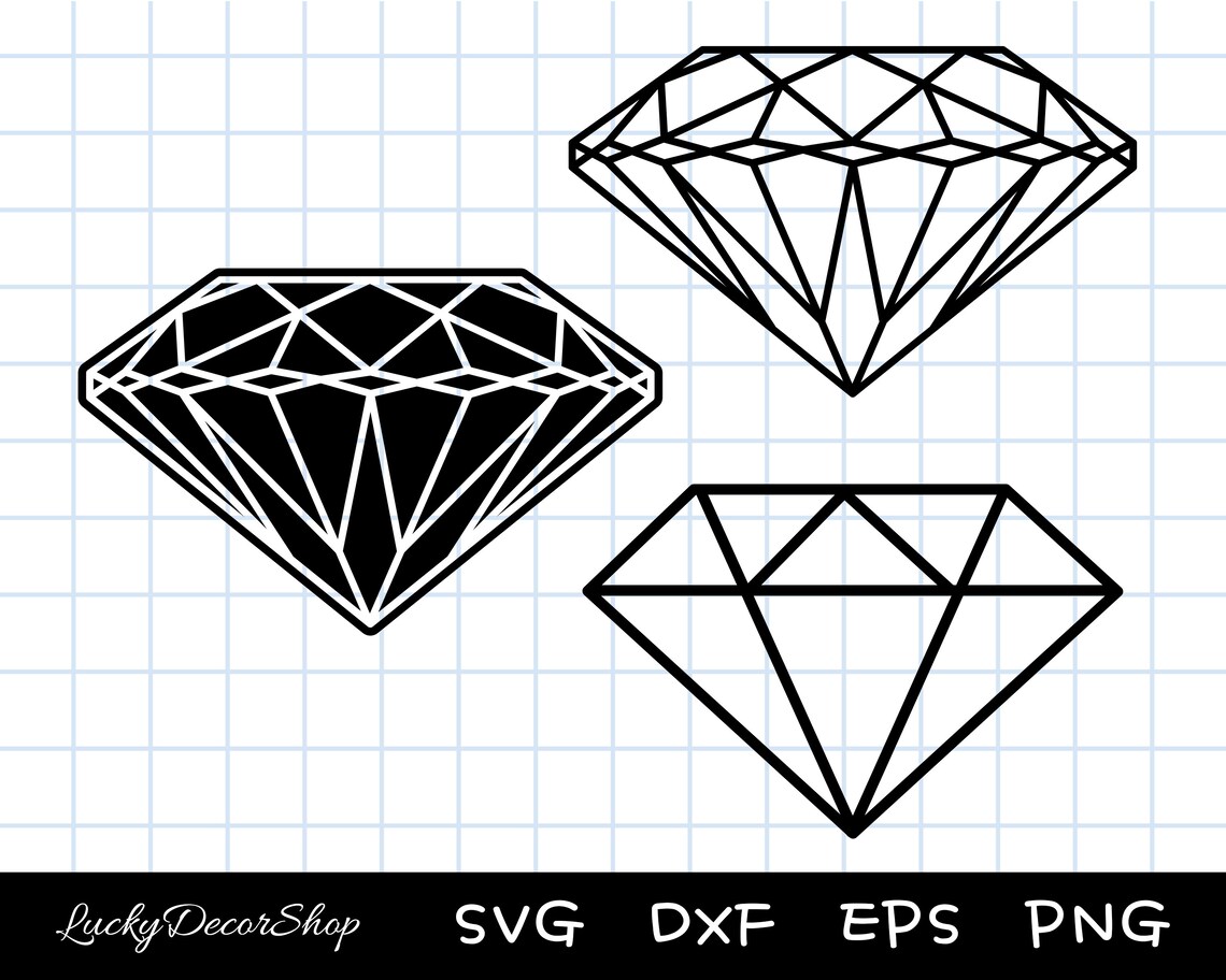 Diamond SVG Diamond Cut Files Diamond Clipart Instant - Etsy