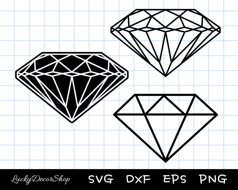 Diamond SVG Diamond Cut Files Diamond Clipart Instant - Etsy