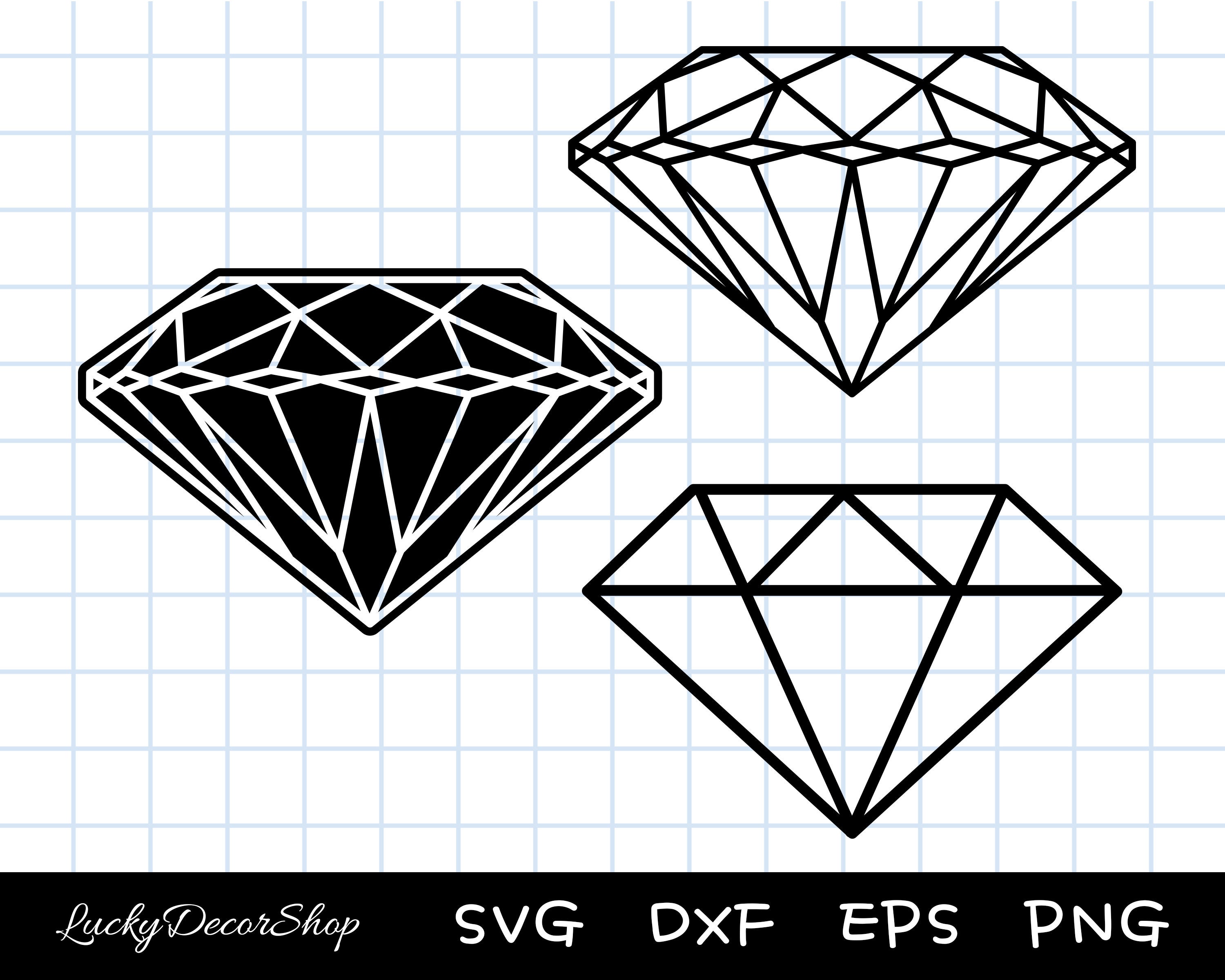 Diamond SVG Diamond Cut Files Diamond Clipart Instant | Etsy