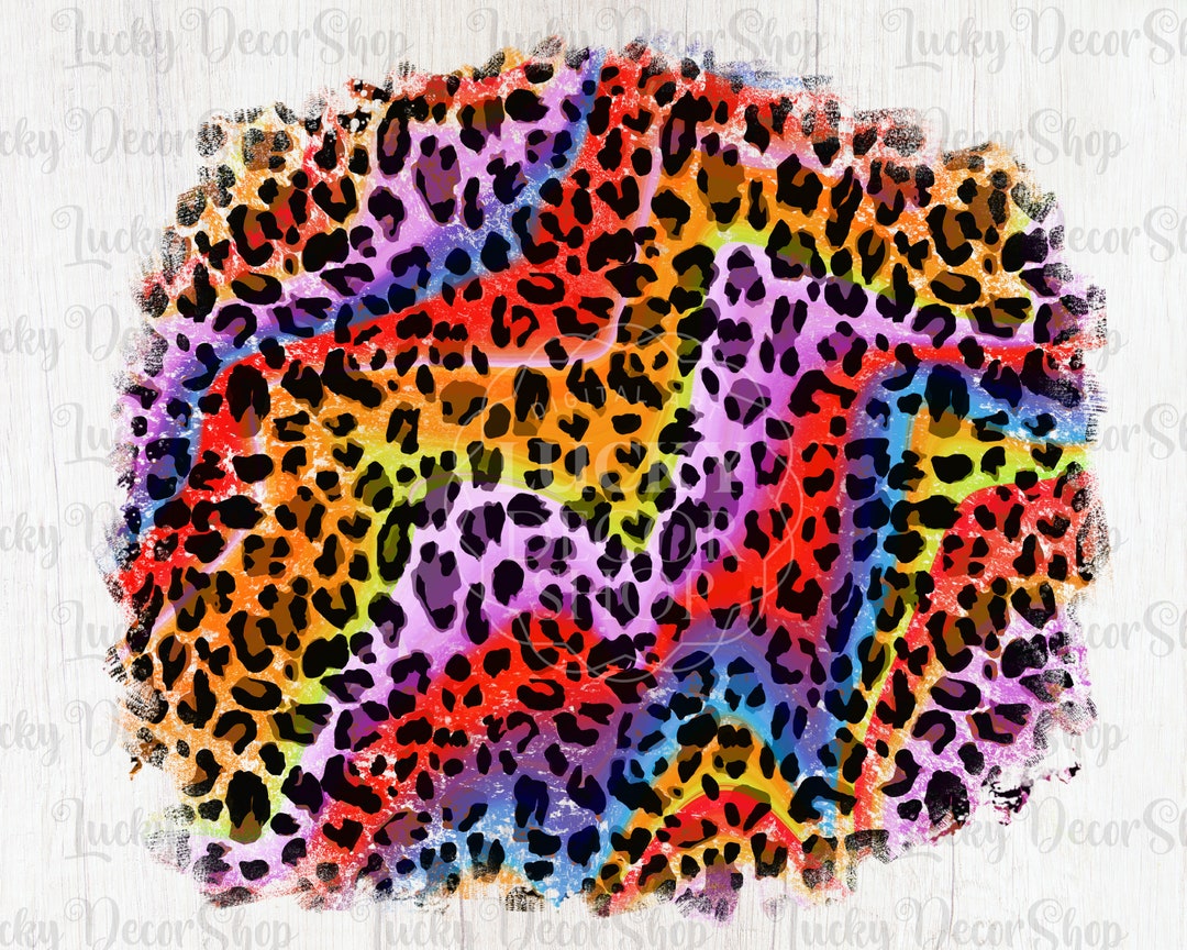 Leopard PNG, Sublimation Background, Colorful Leopard Backsplash ...
