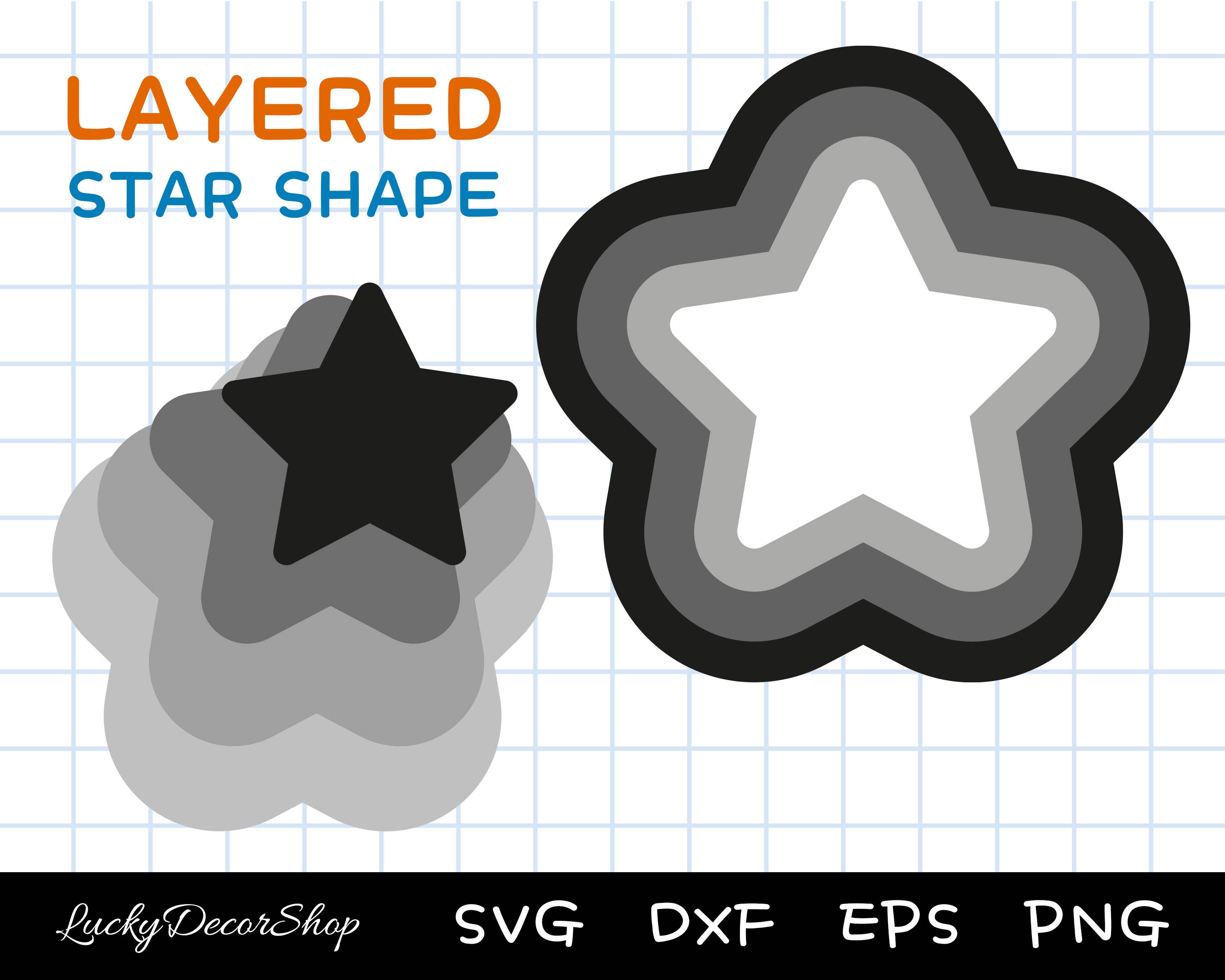 Layered Star SVG Star SVG Star Shape Svg Cut File Cricut - Etsy UK