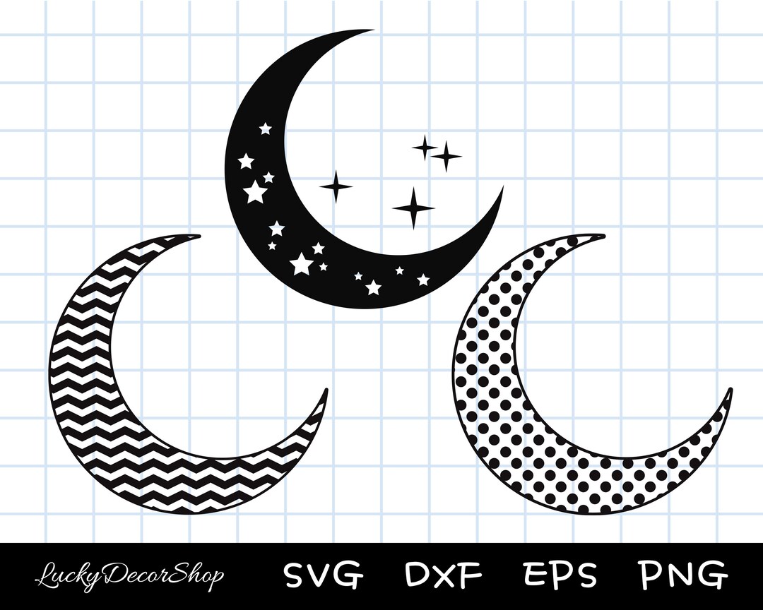 Crescent Moon SVG Cut Files: Vector Clipart (digital Download) - Etsy