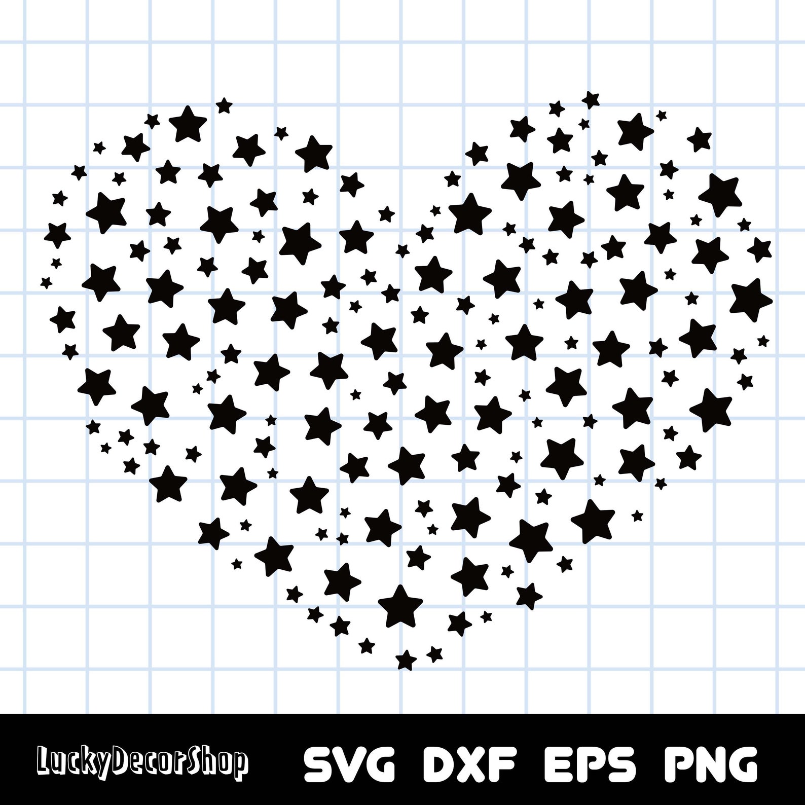 Star Heart SVG: Silhouette Cut File (digital Download) - Etsy