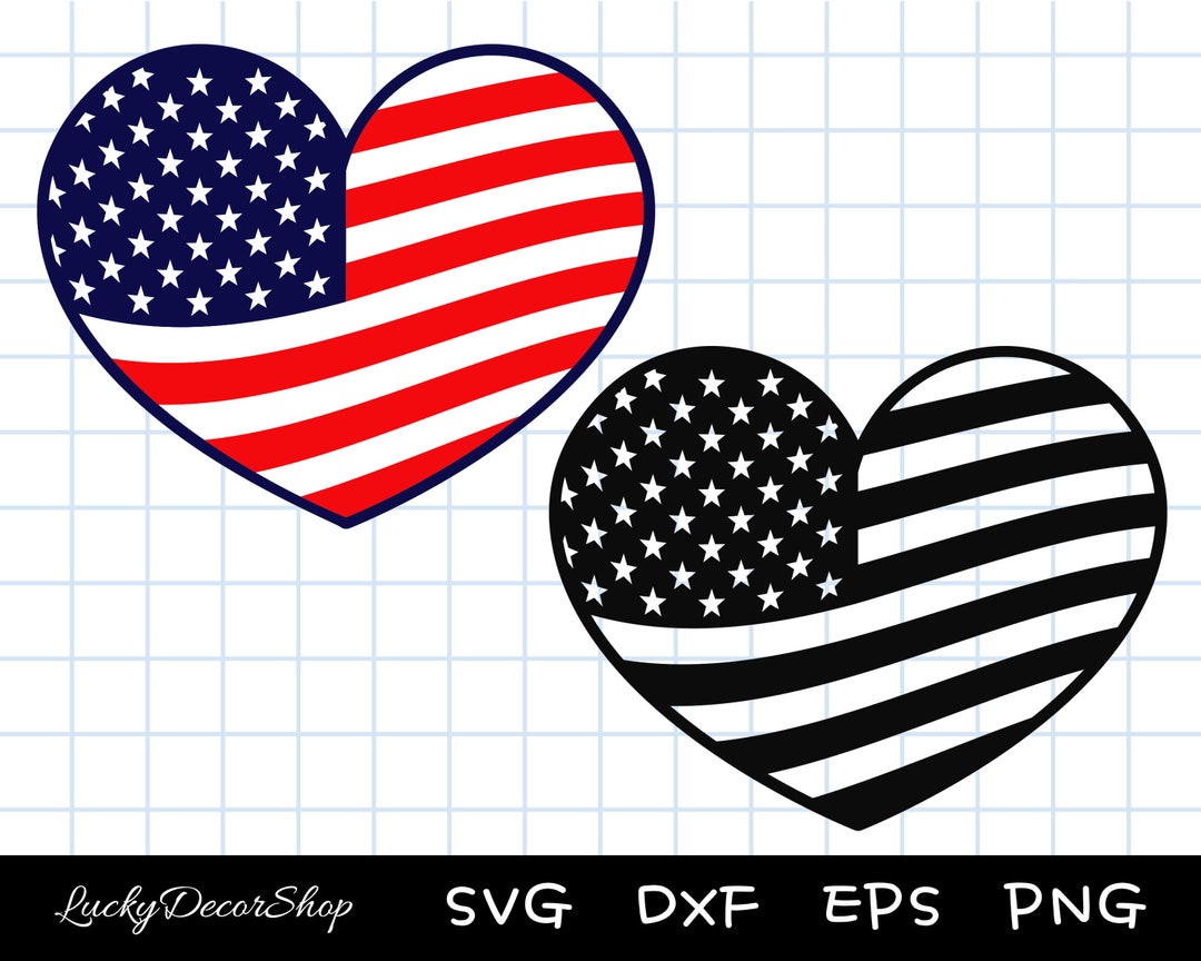 American Flag Svg, USA Flag Cut File, American Flag Svg, Heart Flag Svg ...
