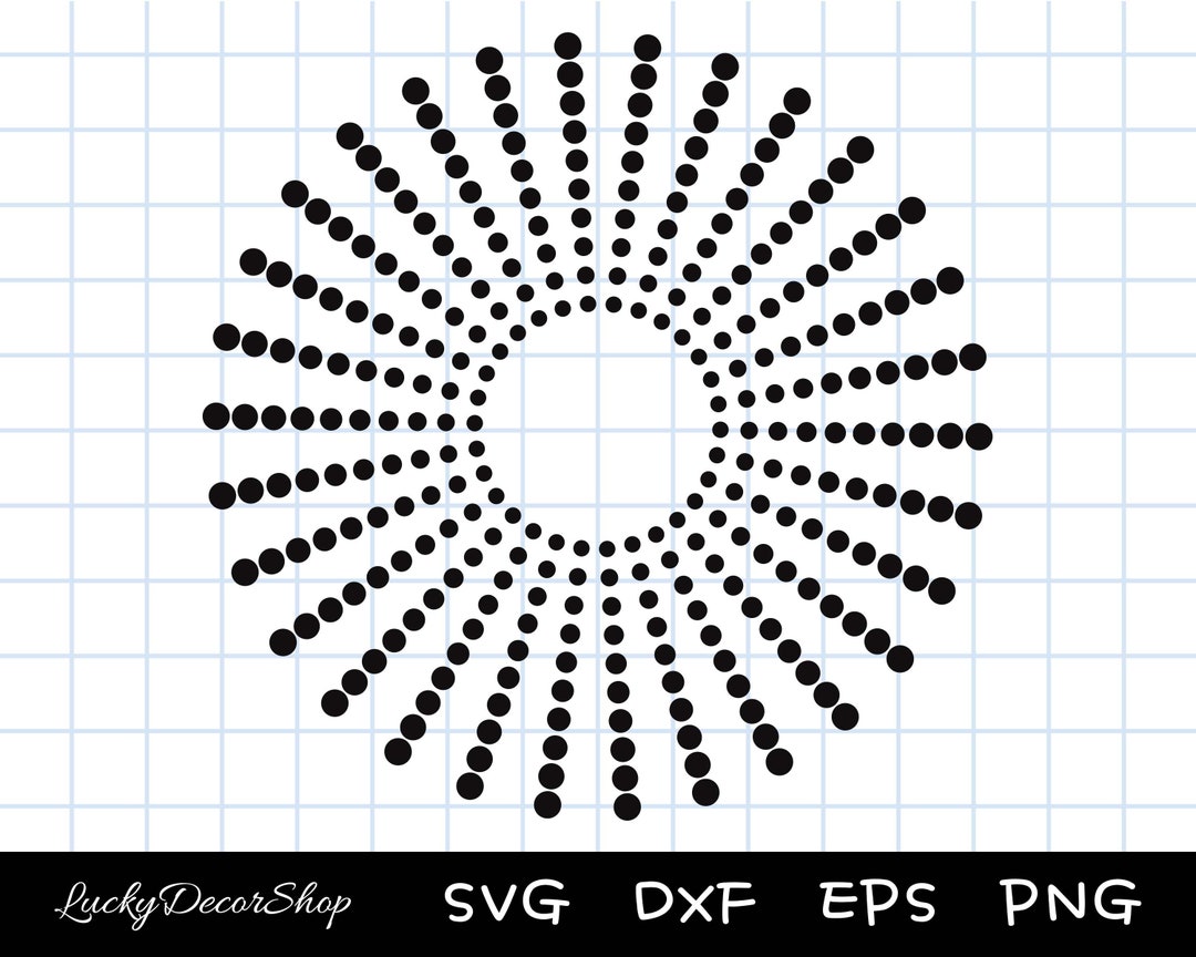 DOTTED CIRCLE SVG, Dotted Circle Silhouette, Dotted Frame Svg, Cut ...